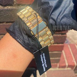 Accessories | Full Iced Out Gold Plated Red Face Stylish Luxury Party ...